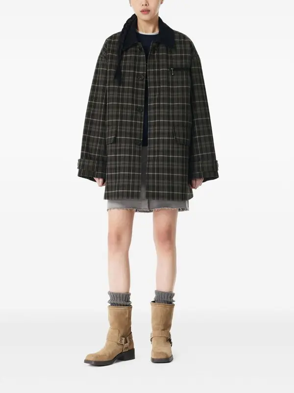 STUDIO TOMBOY Tartan Check Single-breasted Coat