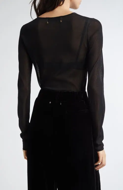 GOLDEN GOOSE Journey Sheer Knit Top