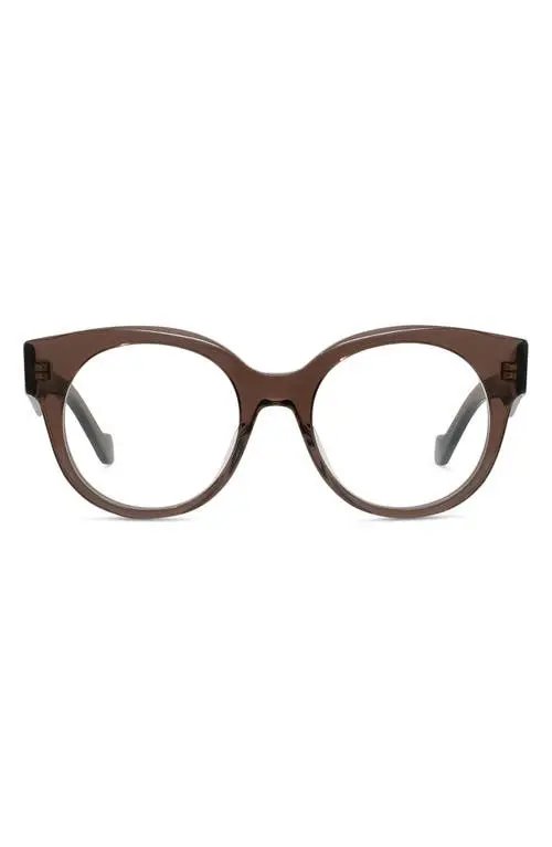 Loewe Anagram 51mm Round Eyeglasses - Dark Brown/ Other