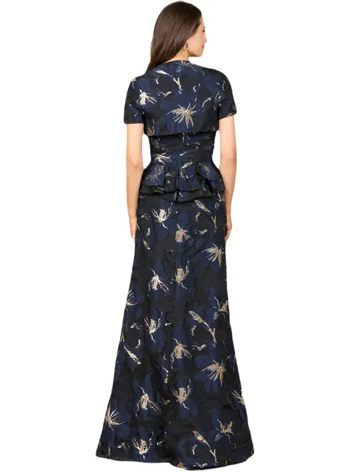 LARA NEW YORK Strapless Brocade Gown With Bolero