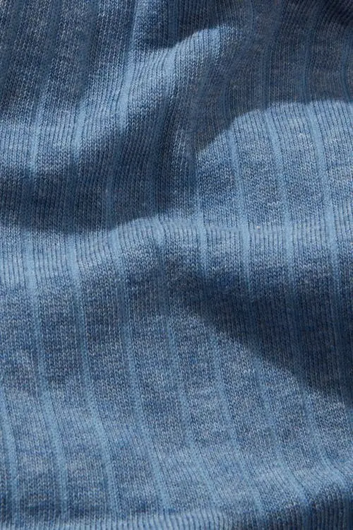 HARRYS OF LONDON Ribbed Cotton Socks - Denim