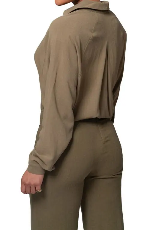 JLUXLABEL Soho Tie Front Crop Shirt
