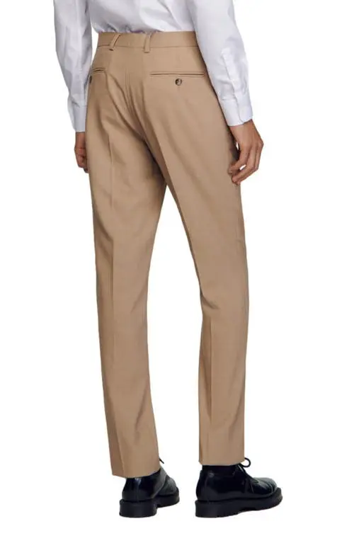 Sandro Classic Fit Wool Suit Trousers - Beige