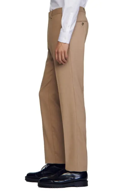 Sandro Classic Fit Wool Suit Trousers - Beige
