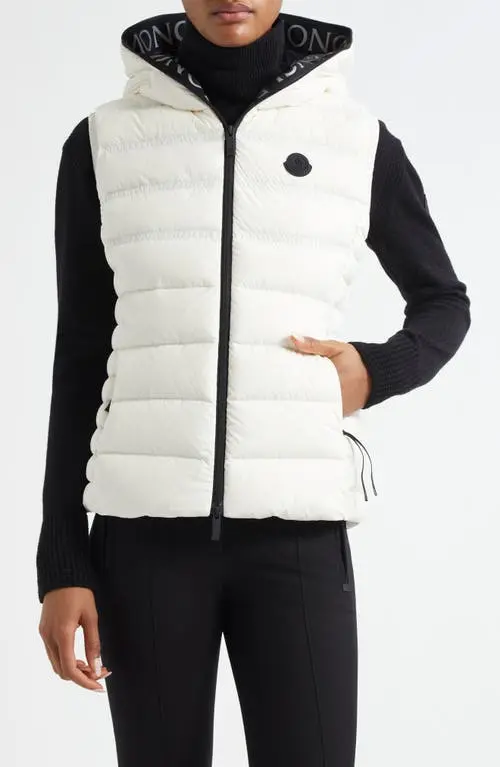 Moncler Aliterse Down Hooded Vest - Silk White