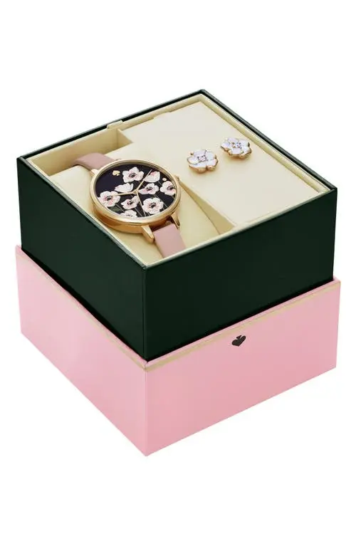 Kate Spade New York Peony Watch And Stud Earrings Set