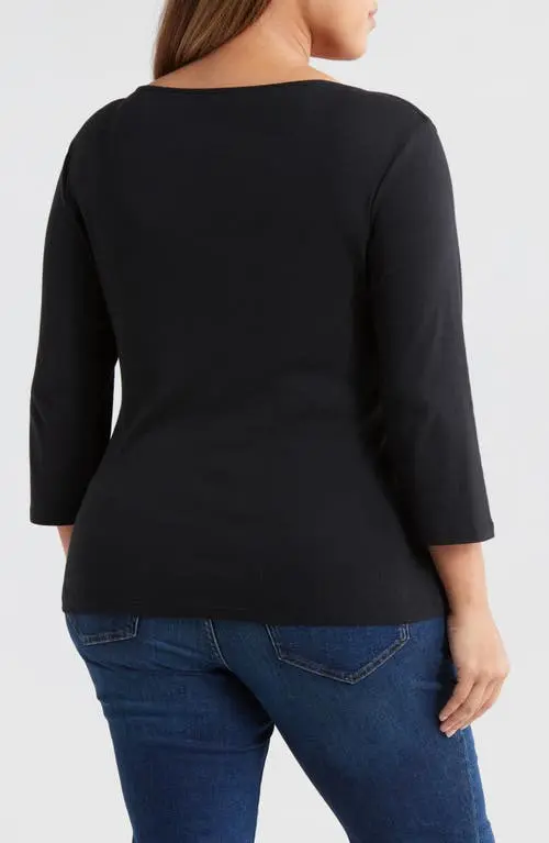 Caslon Boat Neck Long Sleeve Tee