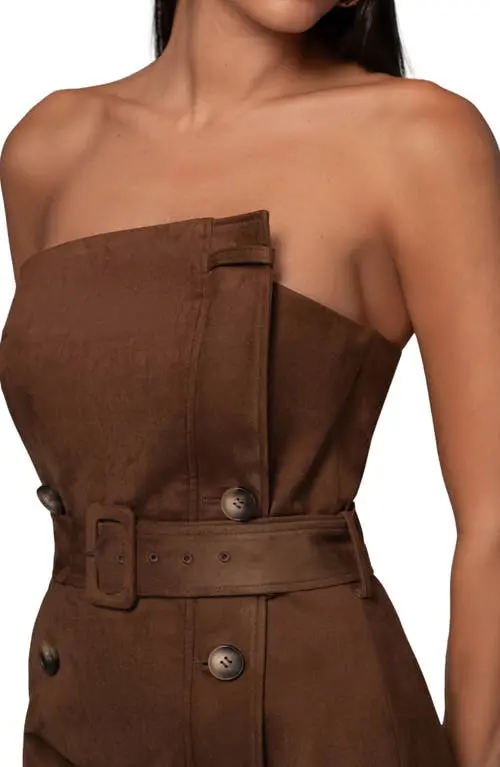 JLUXLABEL Xena Belted Faux Suede Maxi Dress