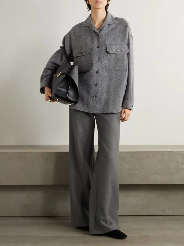 Loro Piana Darby Linen, Wool And Cashmere-blend Shirt - Gray