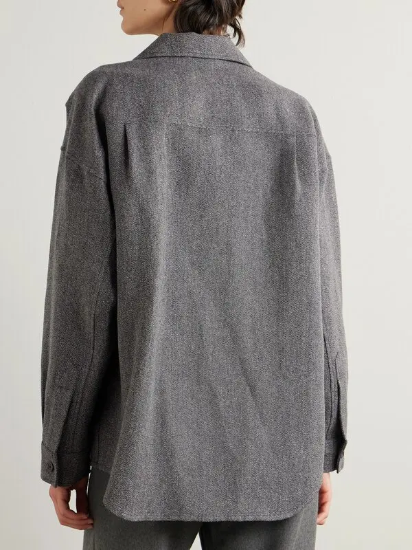 Loro Piana Darby Linen, Wool And Cashmere-blend Shirt - Gray