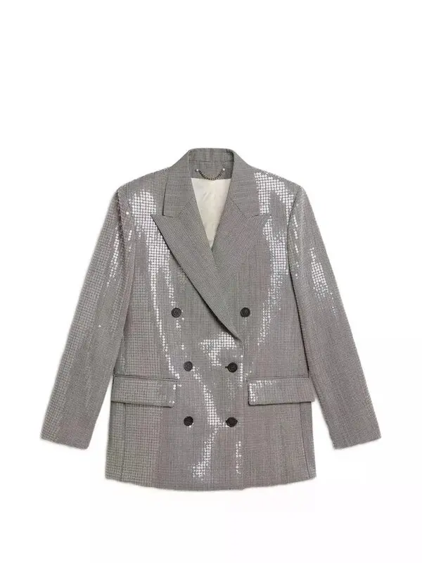 GOLDEN GOOSE Sequined Double-breasted Blazer - Silver
