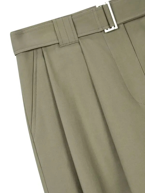 STUDIO TOMBOY Belted Tuck Trousers - Green