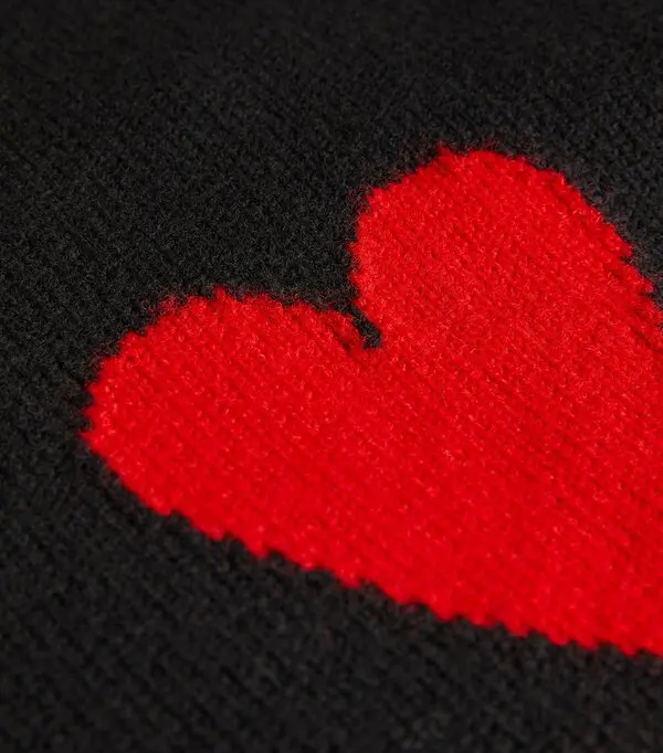 AMI Paris Virgin Wool De Coeur Sweater - Black