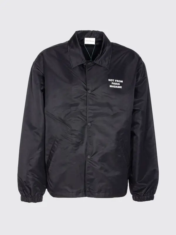 Drole De Monsieur Nylon Shirt Jacket With Slogan Logo - Black