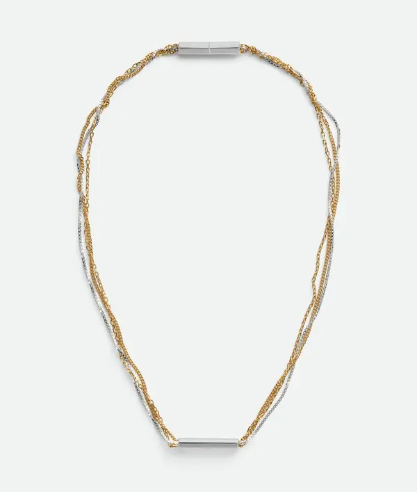 BOTTEGA  VENETA Bottega Veneta Detail Chain Necklace - Silver/yellow Gold