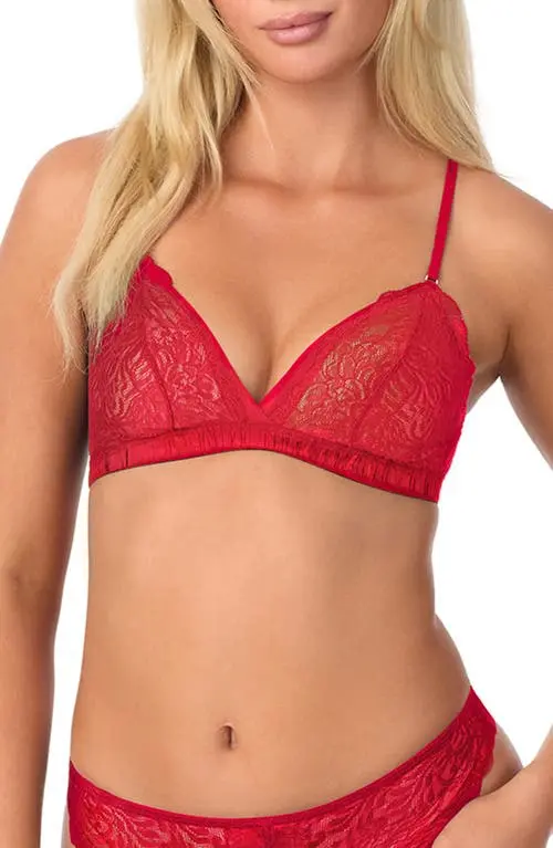 ON GOSSAMER Luxe Lace Bralette - Crimson Berry