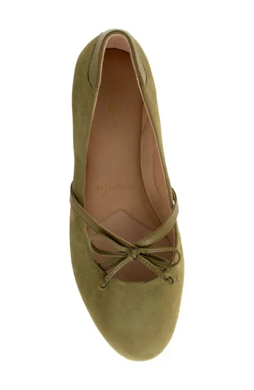 Trotters Carissa Ballet Flat - Olive Suede