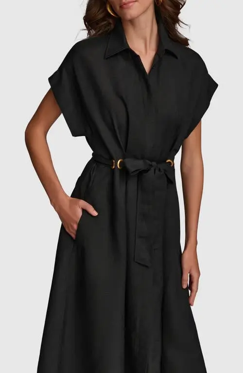 Donna Karan New York Linen-blend Shirtdress - Black