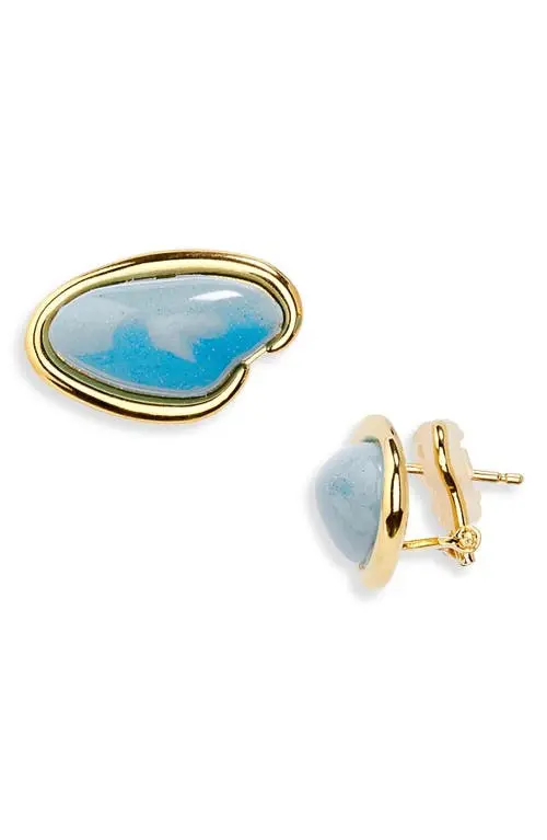 Oscar De La Renta Resin O-stud Earrings - Light Blue