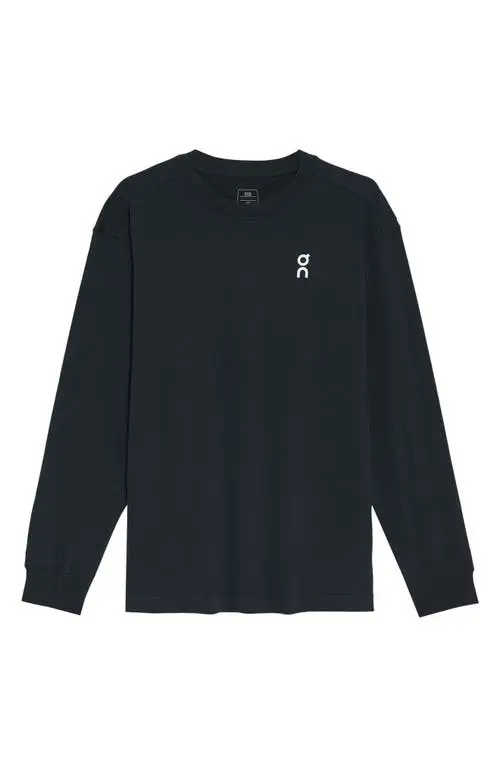 On Club T Oversize Long Sleeve Organic Cotton T-shirt - Black