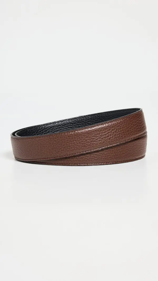 FERRAGAMO Single Gancio Pebbled Leather Belt