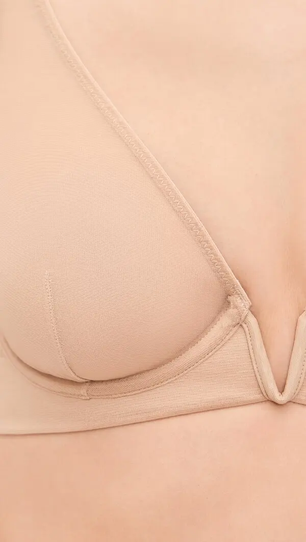 Commando Chich Mesh Plunge Underwire Bra - Beige
