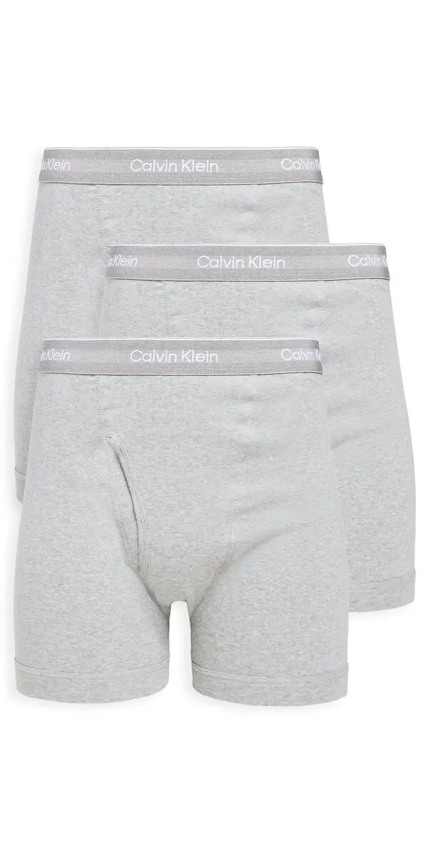 Calvin Klein Cotton Classic Boxer Briefs 3 Pack - Heather Grey