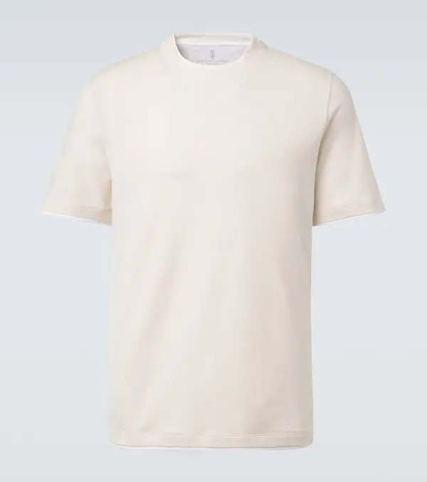 Brunello Cucinelli Cotton Jersey T-shirt - Beige