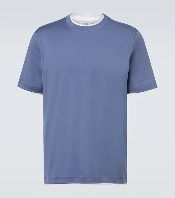 Brunello Cucinelli Cotton Jersey T-shirt - Blue