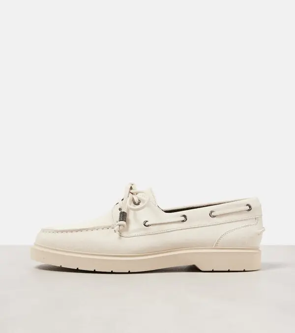 Brunello Cucinelli Suede Boat Shoes