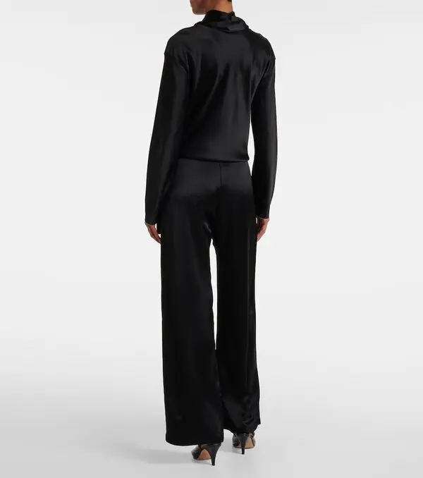 LESET Barb High-rise Wide-leg Pants - Black