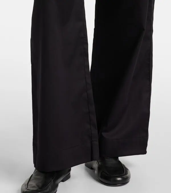 LESET Yoko Wide-leg Cotton Trousers - Black