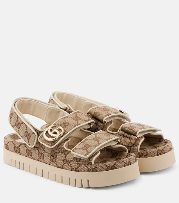 Gucci New Marmont Gg Sandals - Beige
