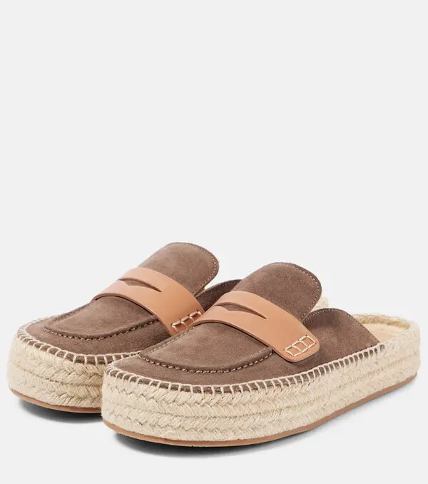 JW Anderson Suede Espadrille Loafers - Grey