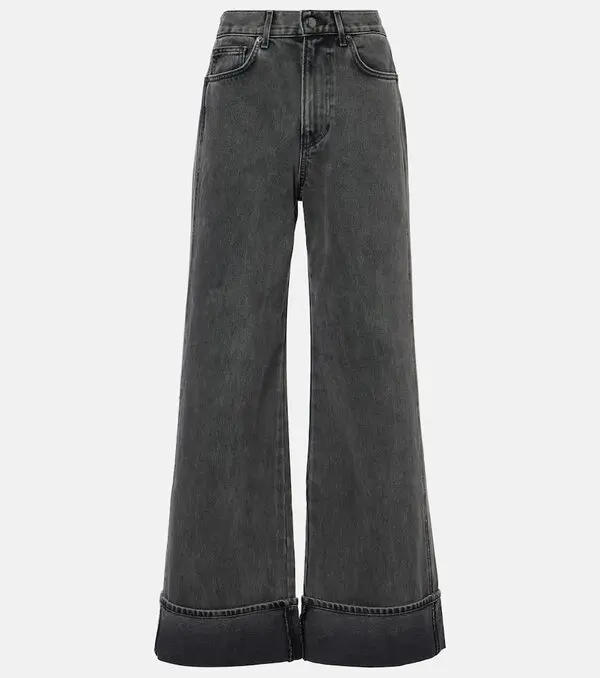 Veronica Beard Taylor High-rise Wide-leg Jeans - Black