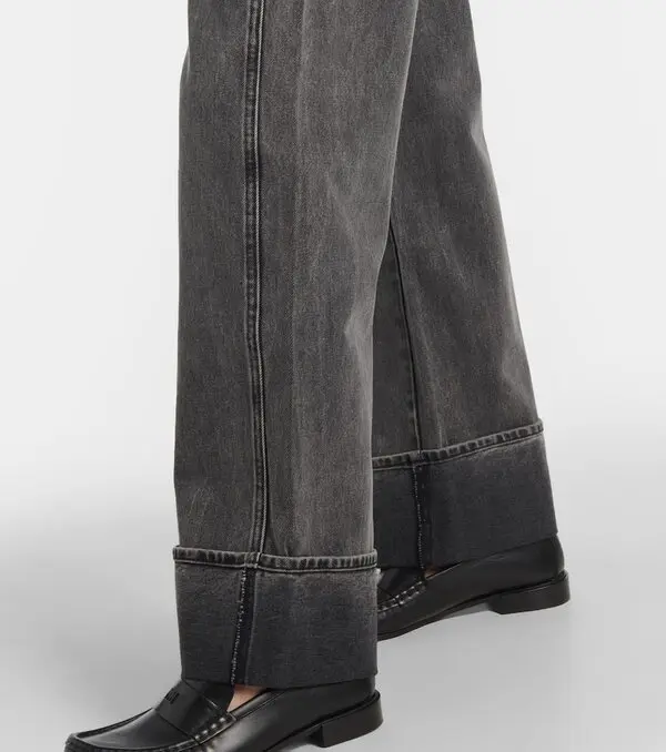 Veronica Beard Taylor High-rise Wide-leg Jeans - Black