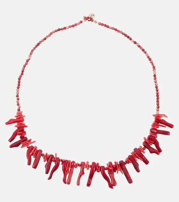 Isabel Marant Jolana Beaded Necklace - Red