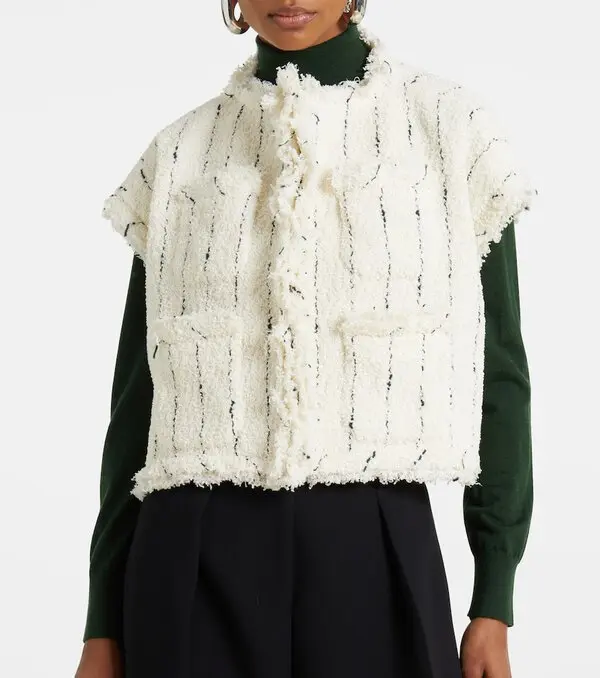 Sacai Tweed Vest - White