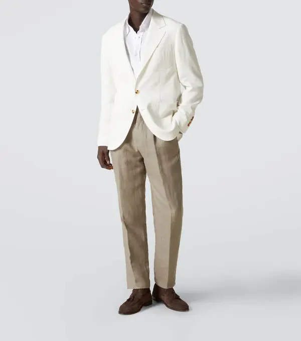 Brunello Cucinelli Single-breasted Linen Blazer
