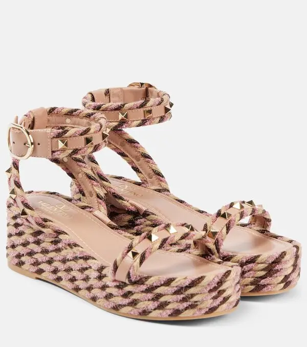 Valentino Garavani Rockstud Torchon Espadrille Sandals - Multicoloured