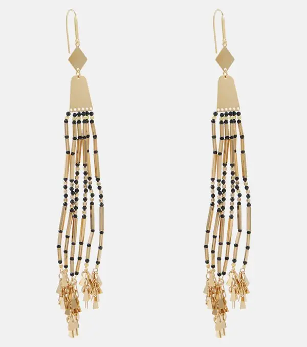 Isabel Marant Beaded Drop Earrings - Black