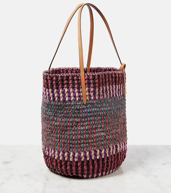 Valentino Garavani Vlogo Signature Large Straw Tote Bag - Multicoloured