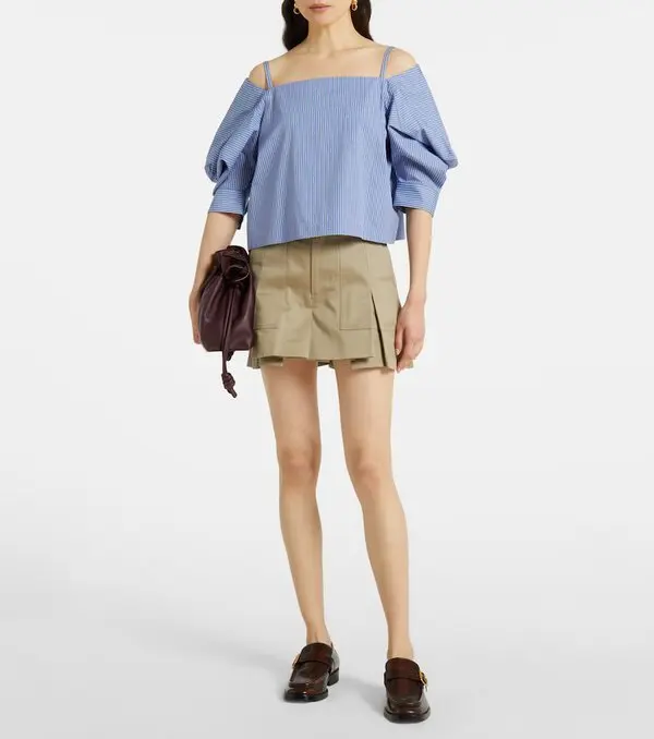 Sacai Striped Cotton Poplin Shirt - Blue
