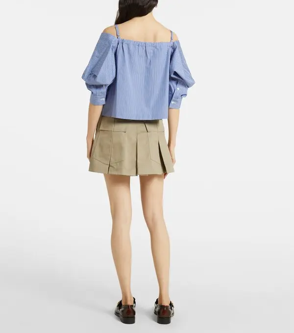 Sacai Striped Cotton Poplin Shirt - Blue