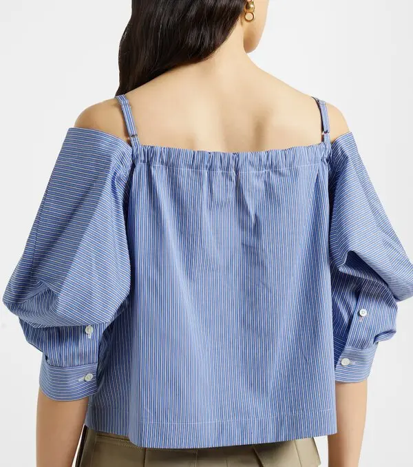 Sacai Striped Cotton Poplin Shirt - Blue