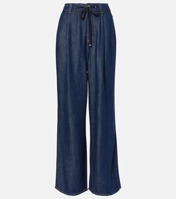 7 For All Mankind Denim Lustre Wide-leg Pants - Blue