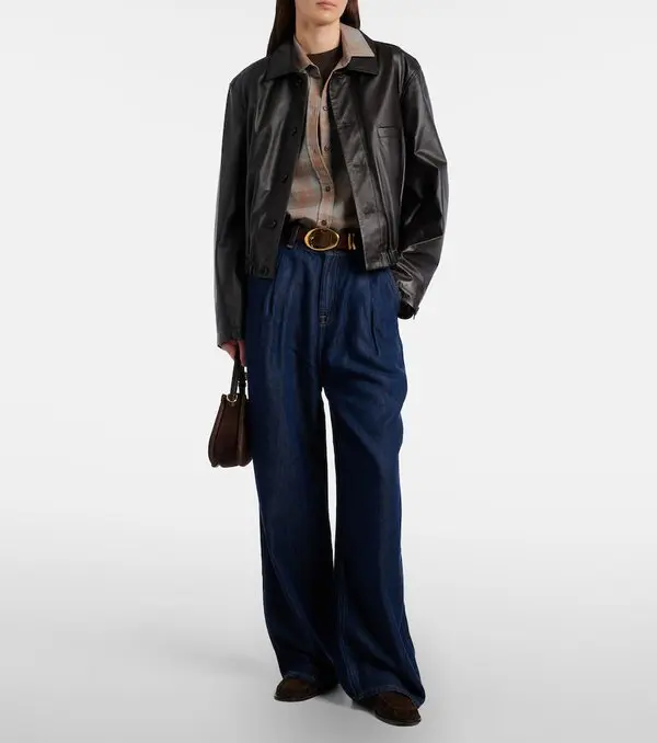 7 For All Mankind Denim Lustre Wide-leg Pants - Blue