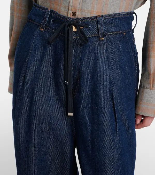 7 For All Mankind Denim Lustre Wide-leg Pants - Blue