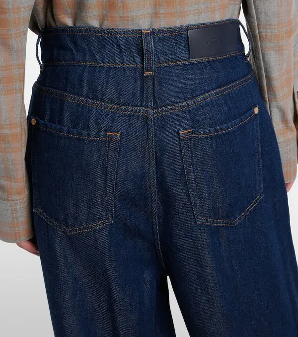 7 For All Mankind Denim Lustre Wide-leg Pants - Blue