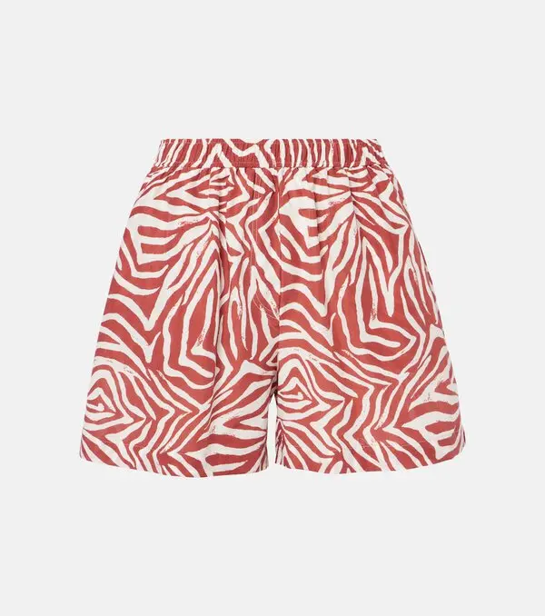 Brunello Cucinelli Cotton And Silk Shorts - Red